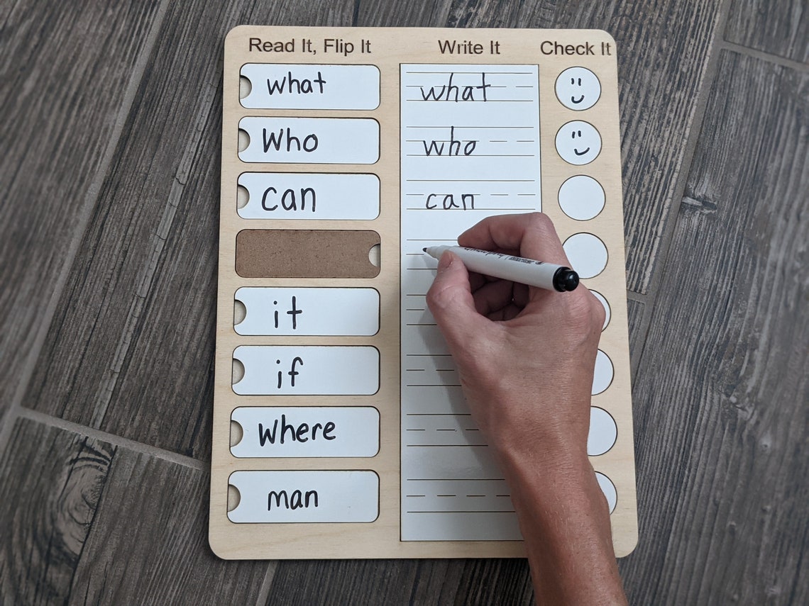 Kids Spelling Word Practice Dry Erase Whiteboard - Etsy