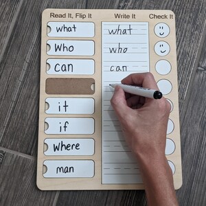 Kids Spelling Word Practice Dry Erase Whiteboard - Etsy