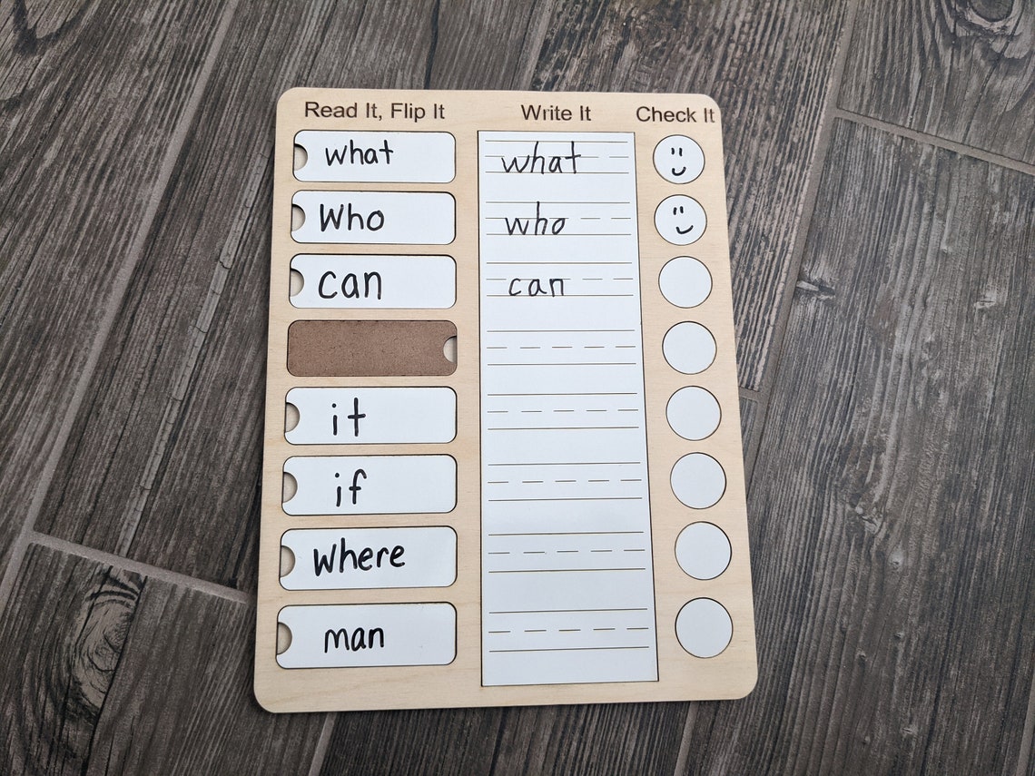 Kids Spelling Word Practice Dry Erase Whiteboard - Etsy