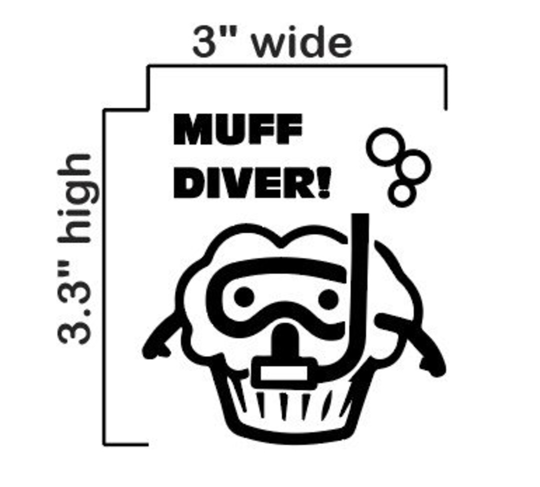 Muffin, Muff, Diver, Humor, Vinyl, Decal, Sticker - Etsy