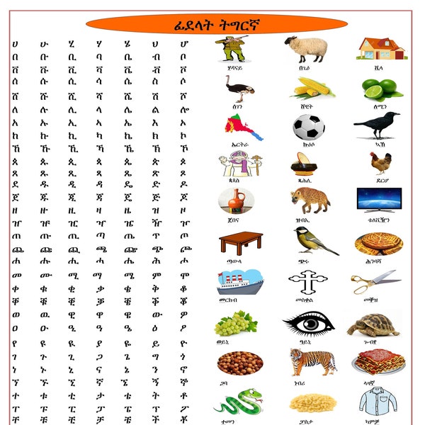 Tigrinya Alphabet Poster - Etsy