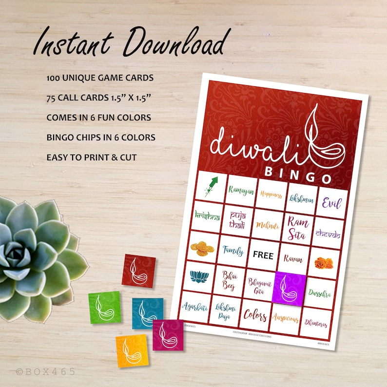 Diwali Party Bingo, Instant Download, Easy to Print, Cut & Play! - Etsy