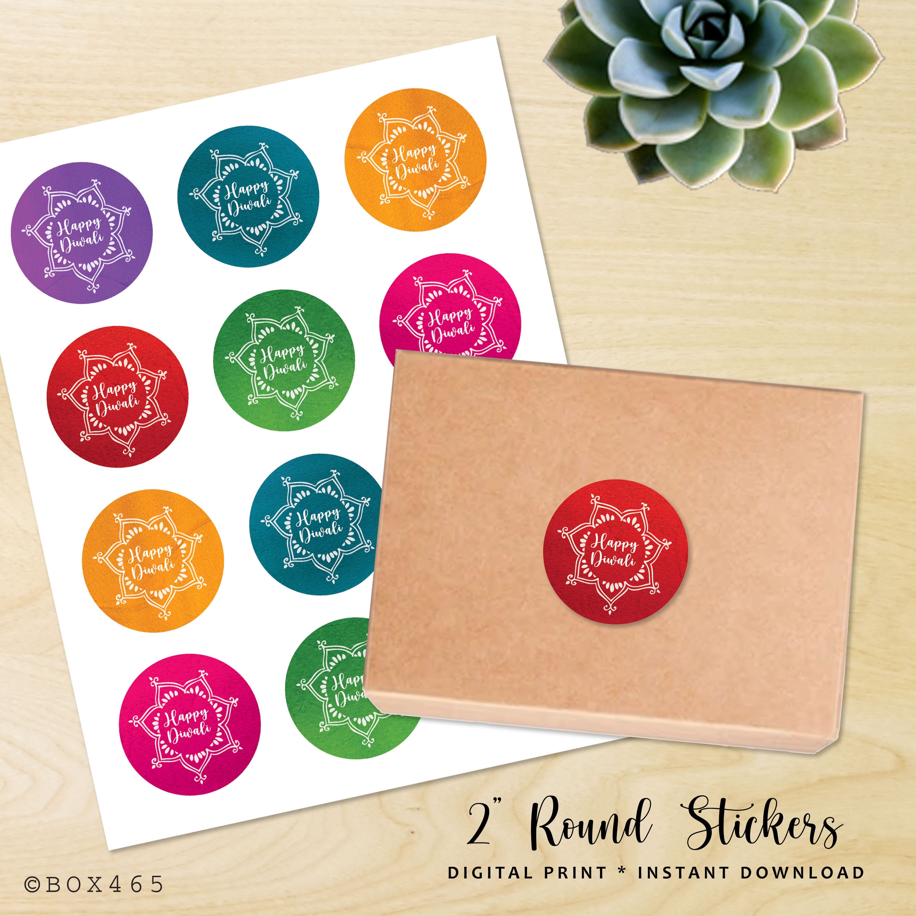 Diwali Themed Round Sticker, Avery Label, Digital Instant Download - Etsy