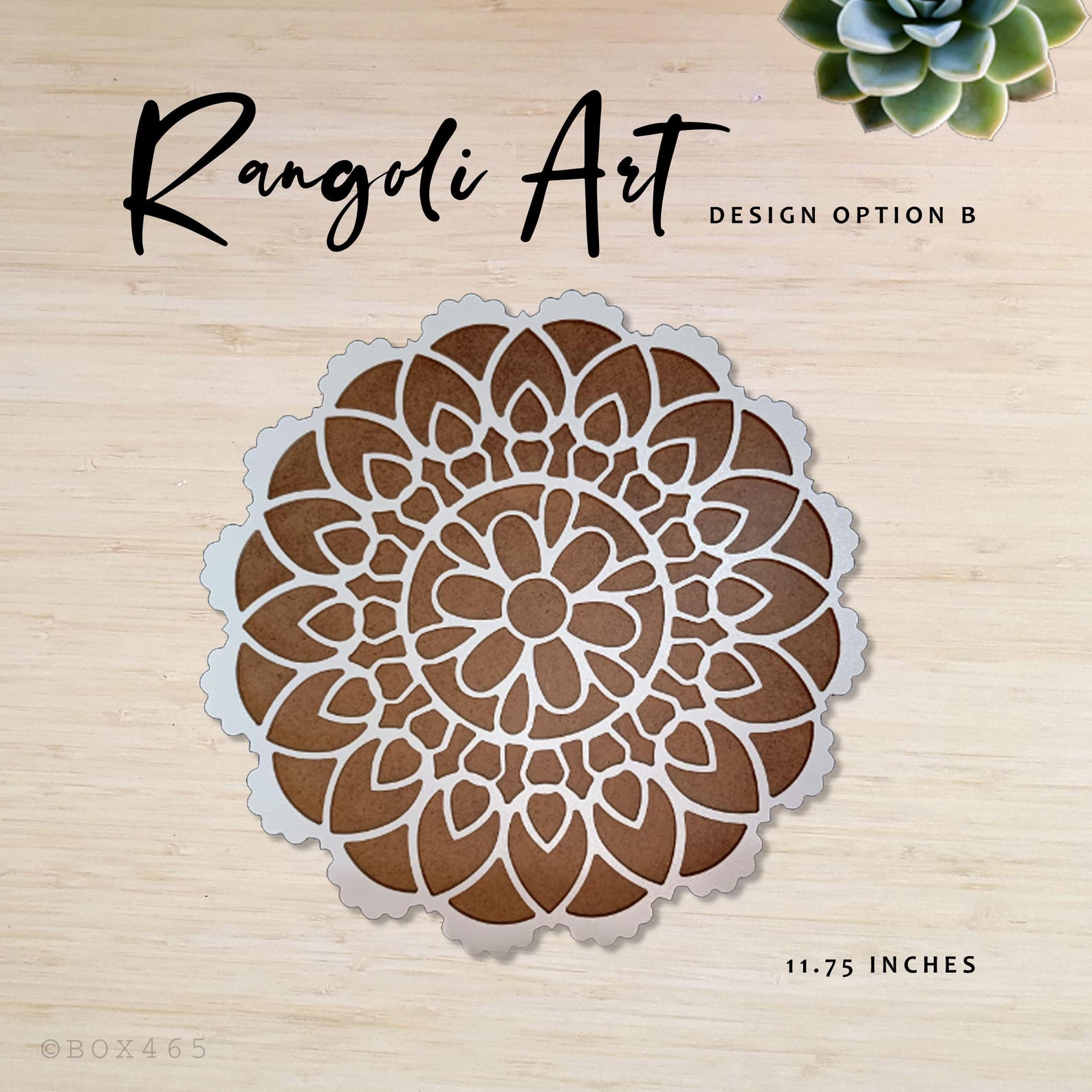 Diwali Rangoli Mandala Sand Art Gift, 12 Inch Reusable MDF Design ...