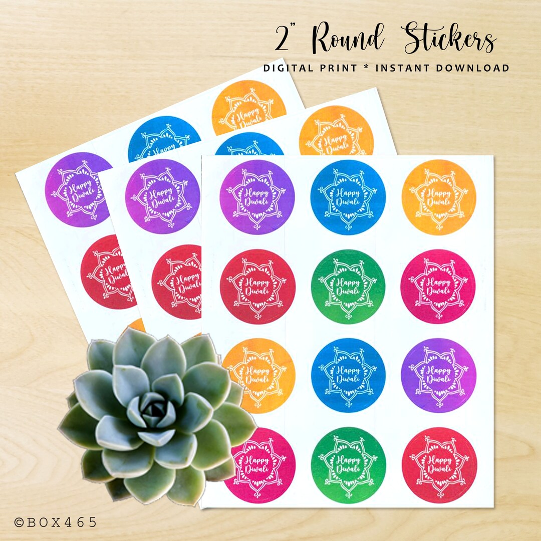 Diwali Themed Round Sticker, Avery Label, Digital Instant Download - Etsy