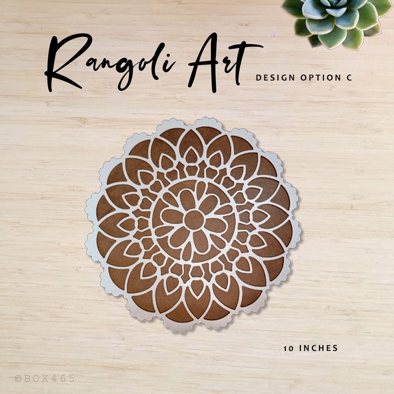Diwali Rangoli Mandala Sand Art Gift, 12 Inch Reusable MDF Design ...