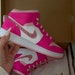 Air Jordan 1 Mid GS 'fierce Pink'. Barbie Pink Sneakers With Crystal ...