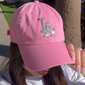 Pink LA Dodgers Crystal Hat With Swarovski Crystals - Etsy