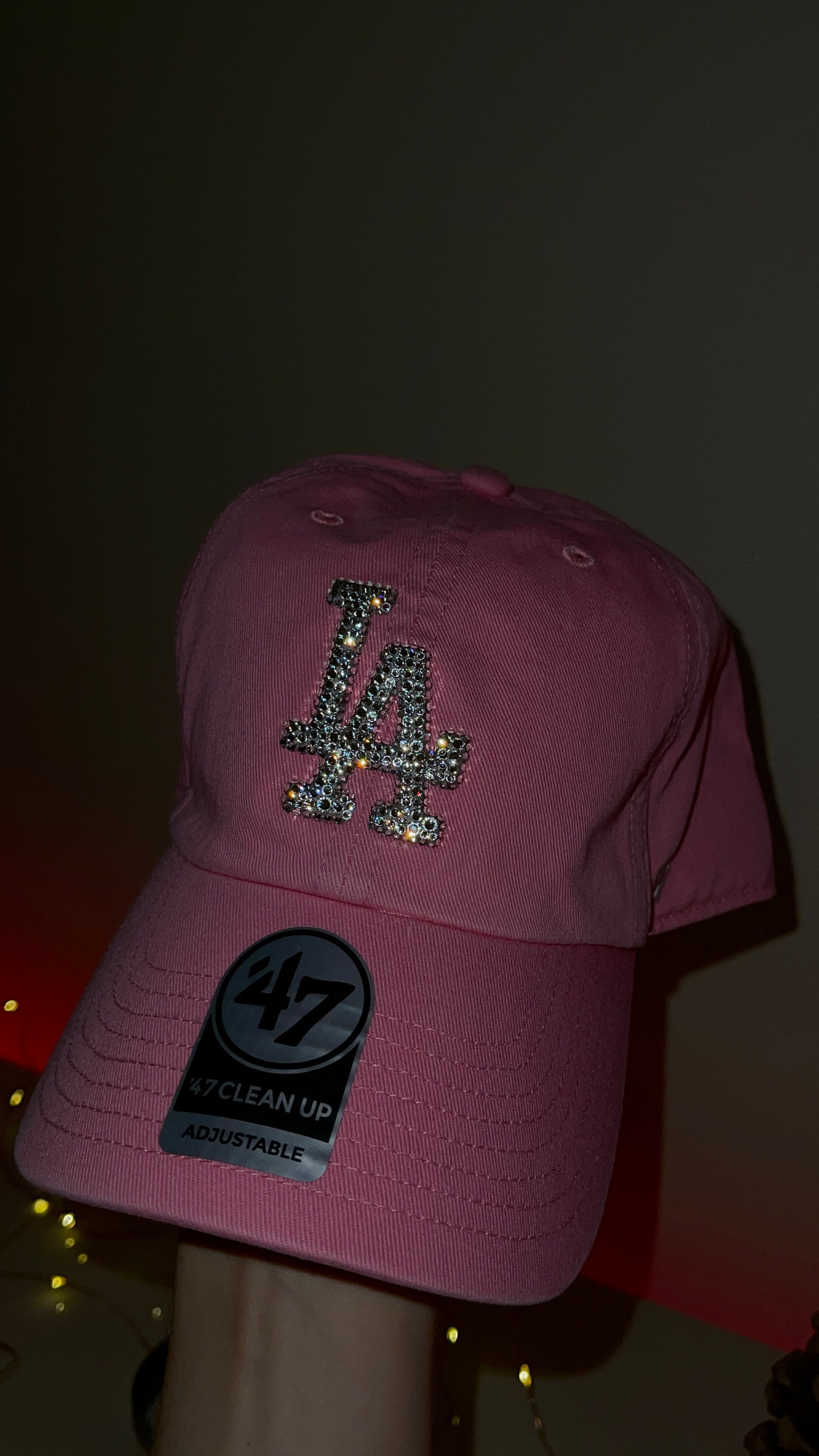 Pink LA Dodgers Crystal Hat With Swarovski Crystals - Etsy