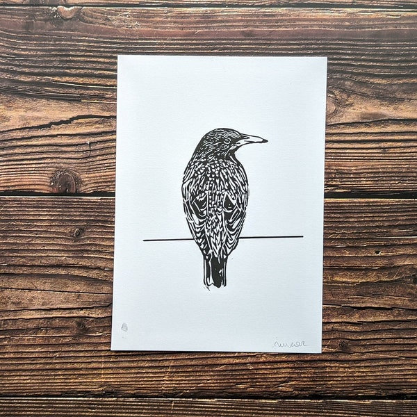 Bird Linocut Print - Etsy UK
