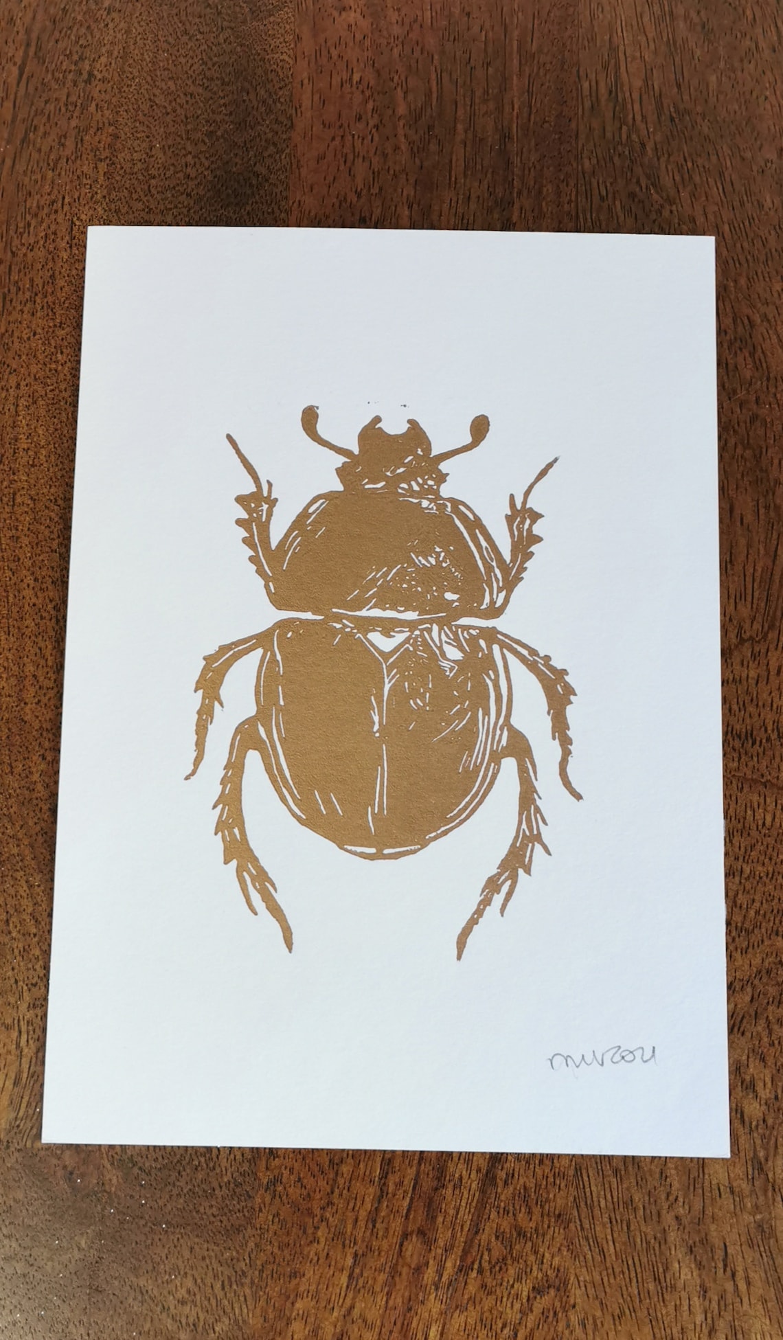Beetle Print Original Linocut Picture Home Decor Wall Art - Etsy