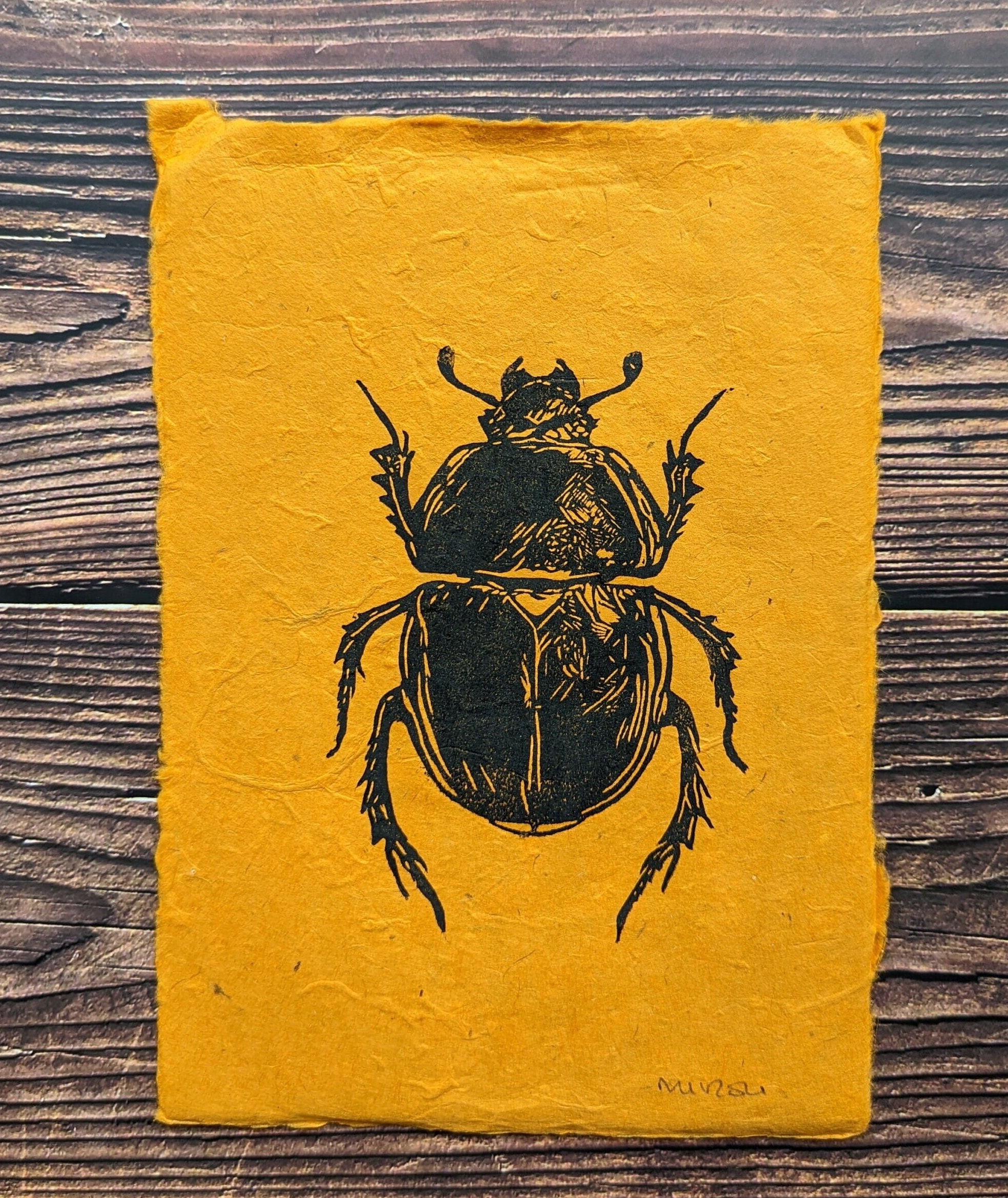 Beetle Art Print Original Linocut Print Picture Home Decor Wall Art - Etsy
