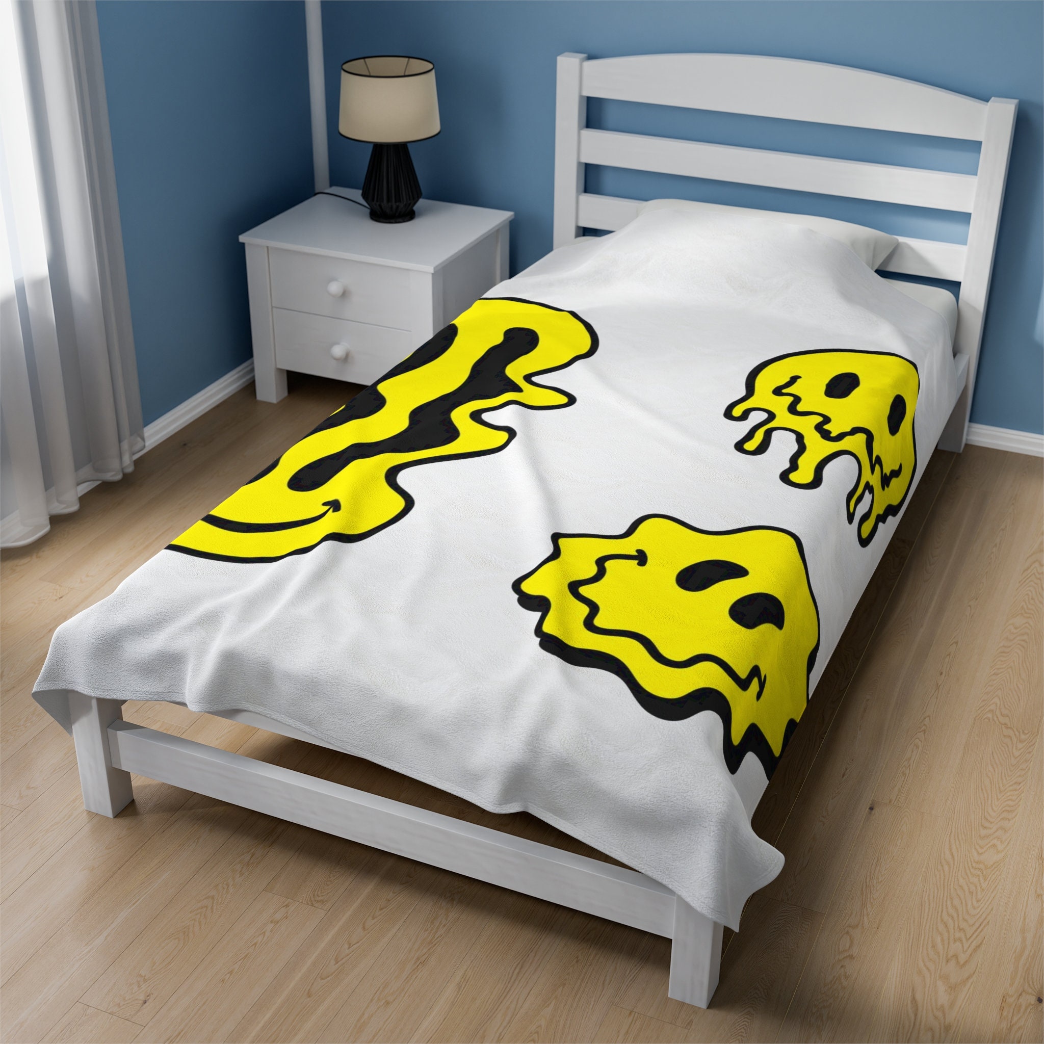 Psychedelic Smiley Face, Plush Blanket - Etsy