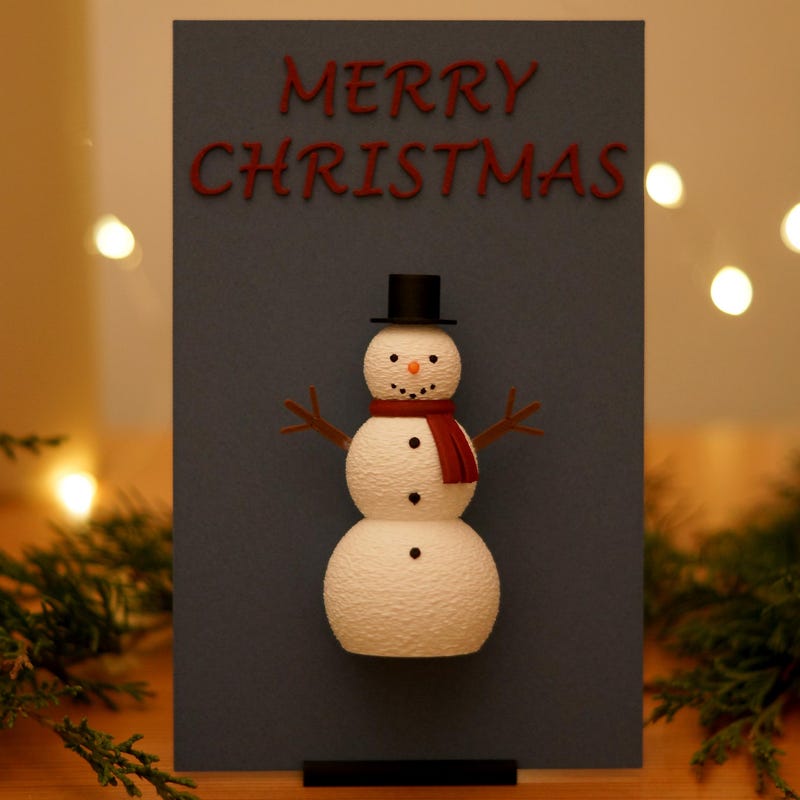 Snowman Card - Etsy UK
