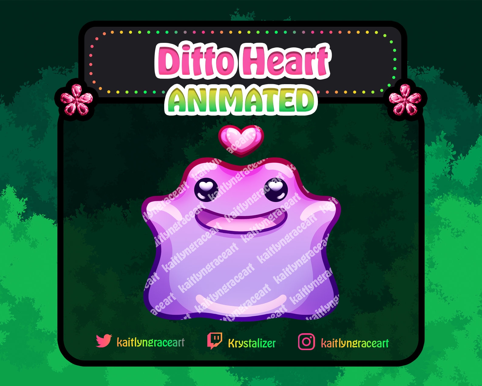 Animated Twitch Emote Ditto Heart / Valentines / Pokemon / Discord ...