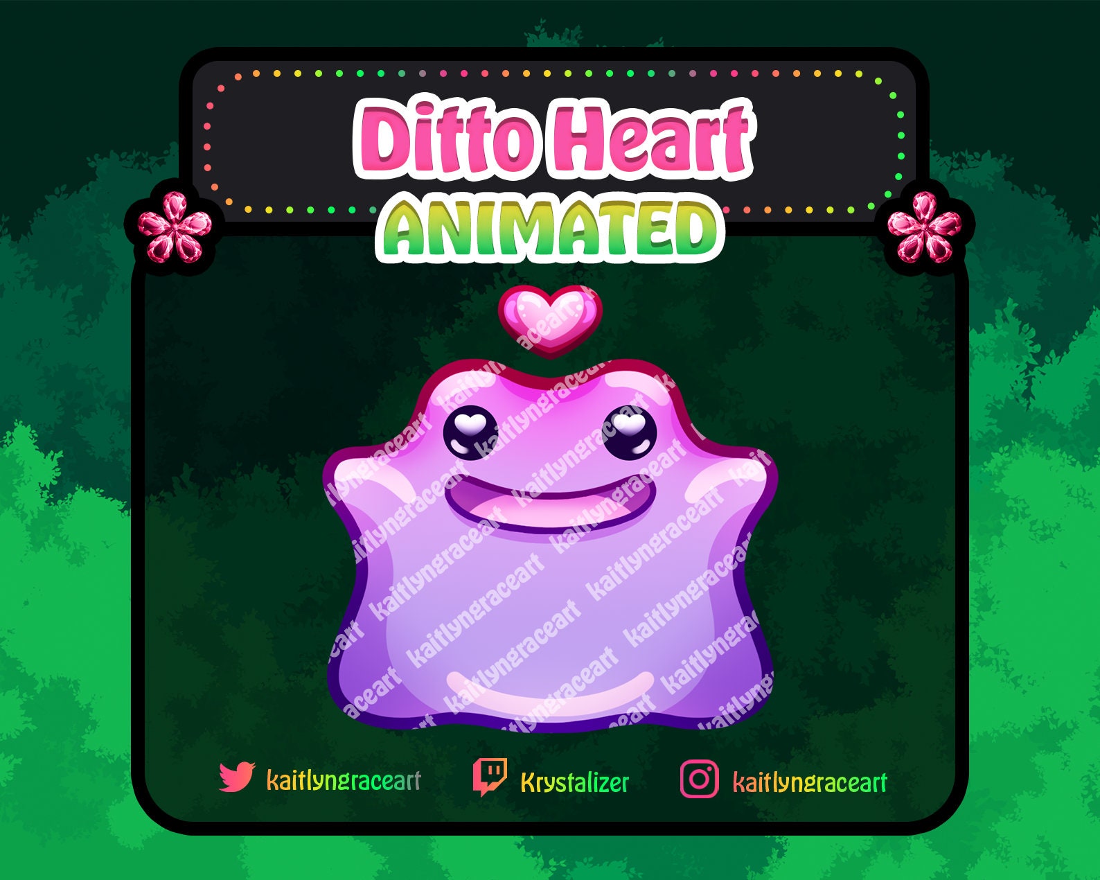 Animated Twitch Emote Ditto Heart / Valentines / Pokemon / Discord ...