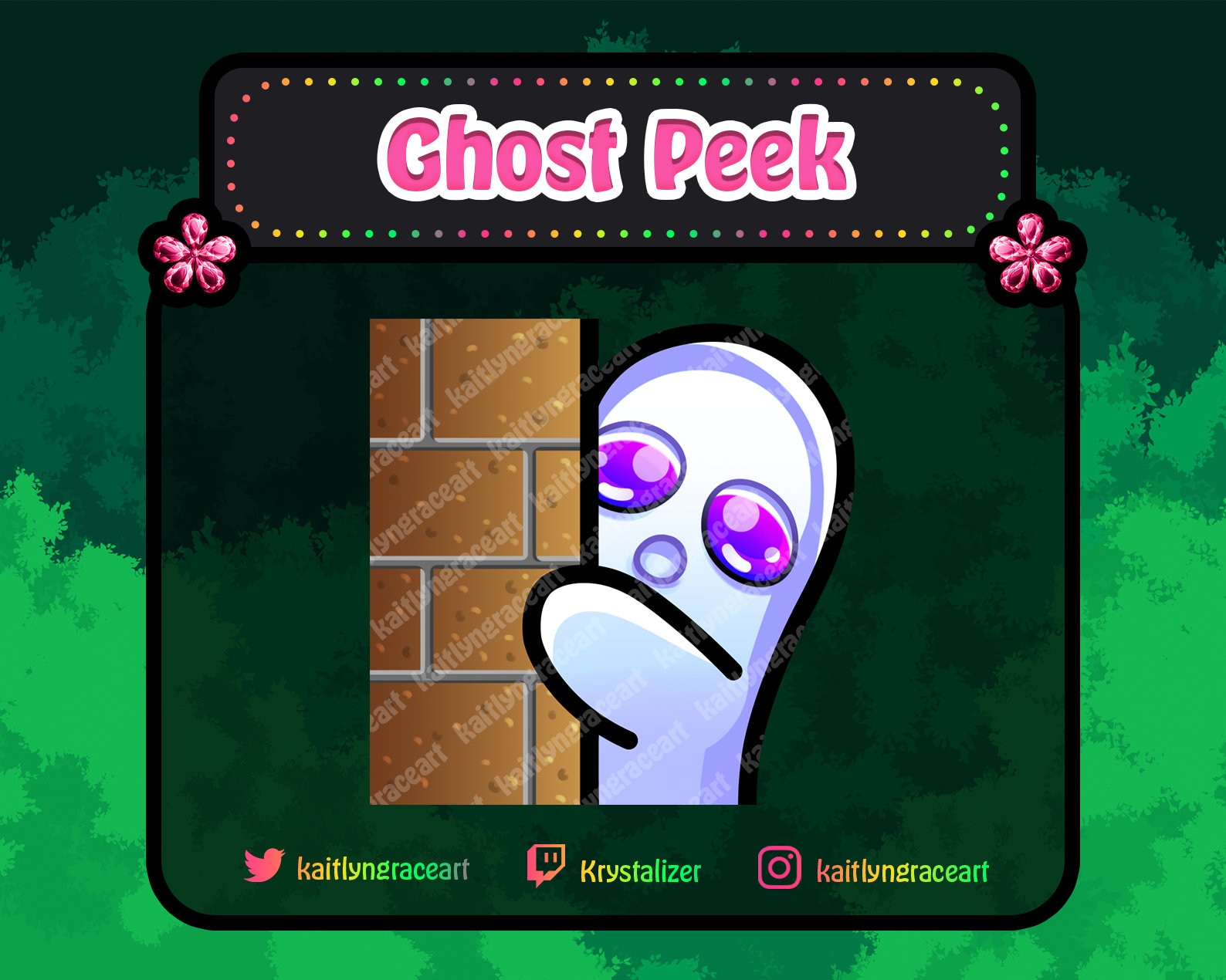 Twitch Emote Ghost Peek / Lurk / Discord Sticker / Emote / Cute ...