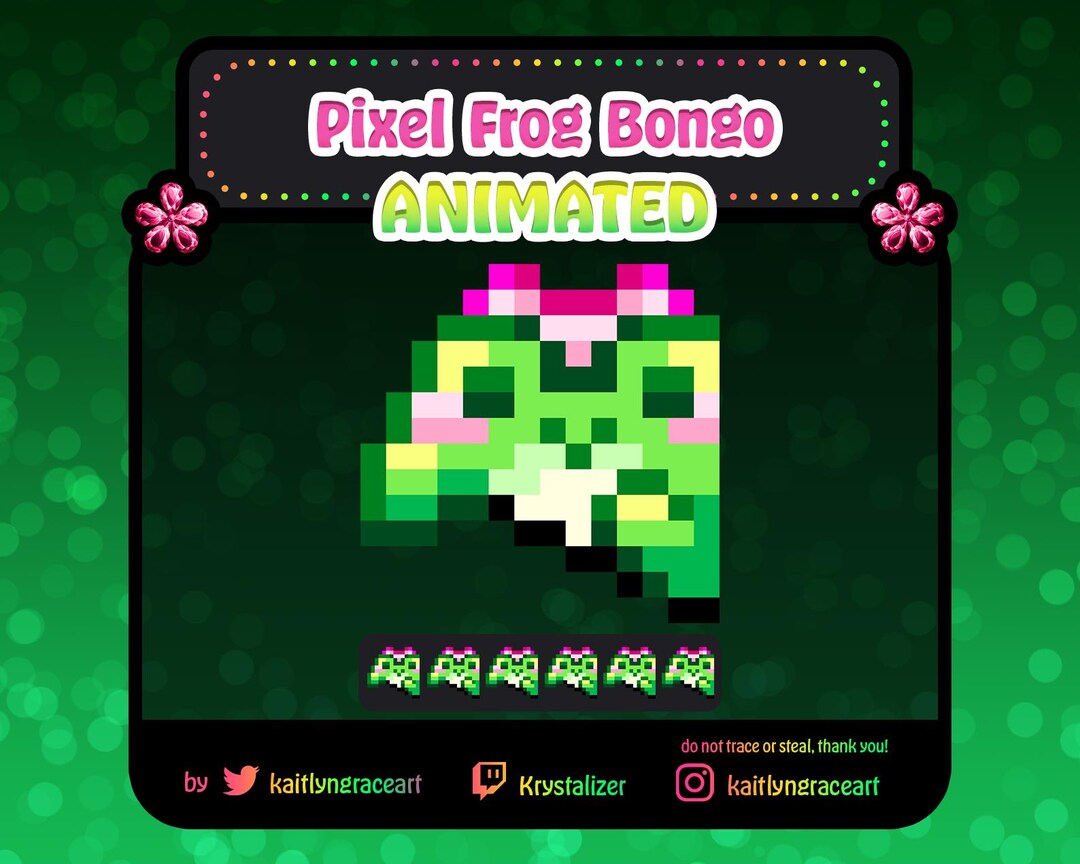 Animated Twitch Emote Frog Bongo / Pixel Art / Cute / Kawaii / Streamer ...