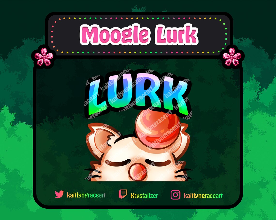 Twitch Emote Moogle Lurk / Lurking / Discord Sticker / Emote / Cute ...
