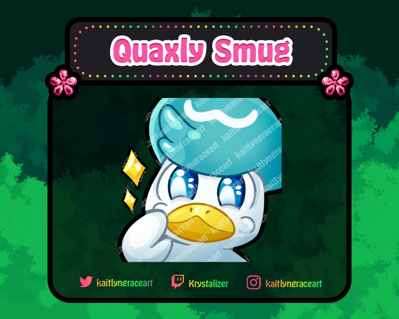 Twitch Emote Quaxly Smug / Pokemon / Discord Sticker / Cute / Kawaii - Etsy