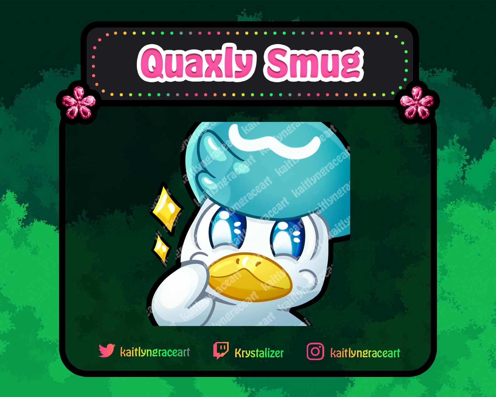 Twitch Emote Quaxly Smug / Pokemon / Discord Sticker / Cute / Kawaii ...