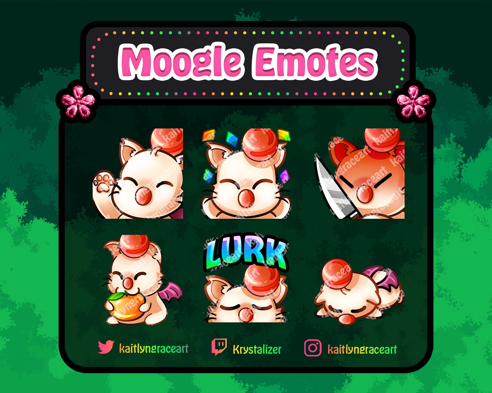 Twitch Emote Moogle Pack / X 6 / Discord Sticker / Emote / - Etsy