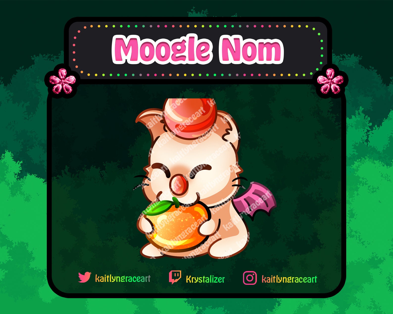 Twitch Emote Moogle Nom / Eating / Discord Sticker / Emote / Cute ...