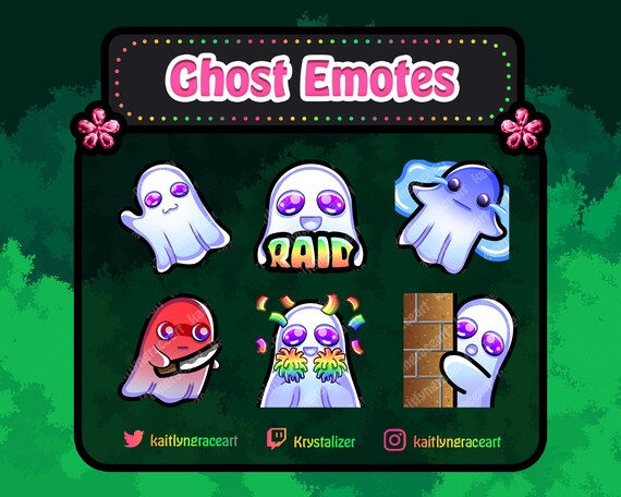 Twitch Emote Ghost Pack / X 6 / Discord Sticker / Emote / Cute - Etsy