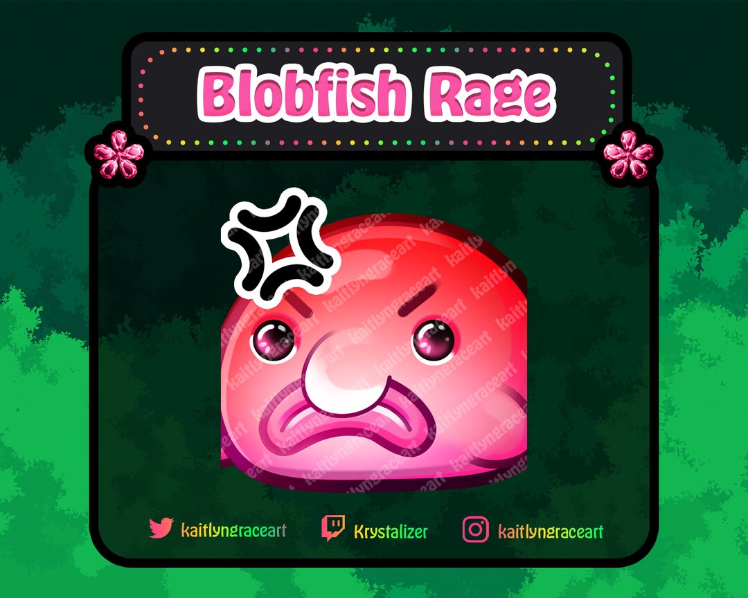 Twitch Emote Blobfish Rage / Angry / Discord Sticker / Emote / Cute ...