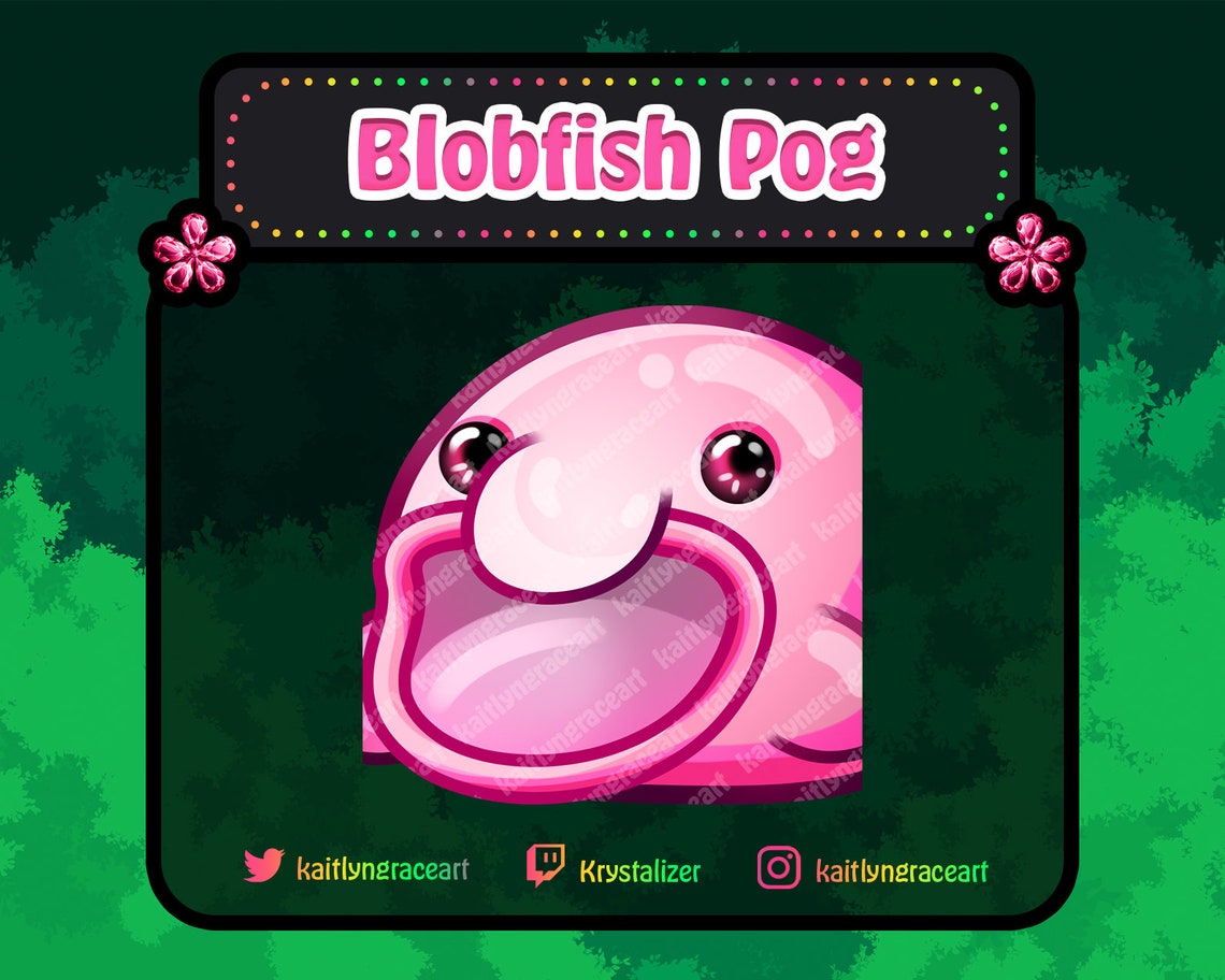 Twitch Emote Blobfish Pog / Poggers / Discord Sticker / Emote - Etsy