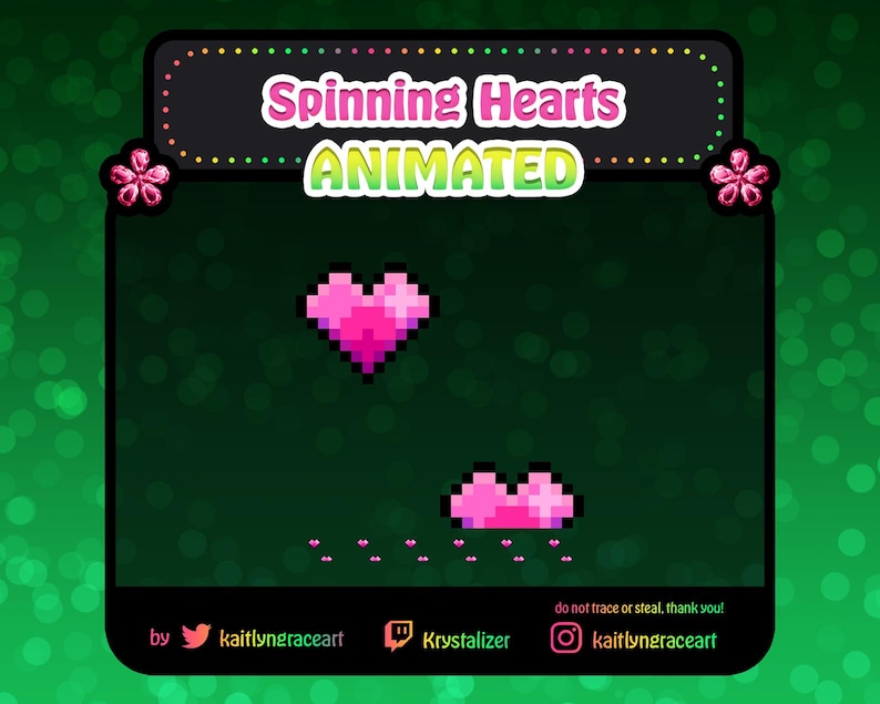 Animated Twitch Emote Spinning Hearts / Pixel Art / Cute / Kawaii ...