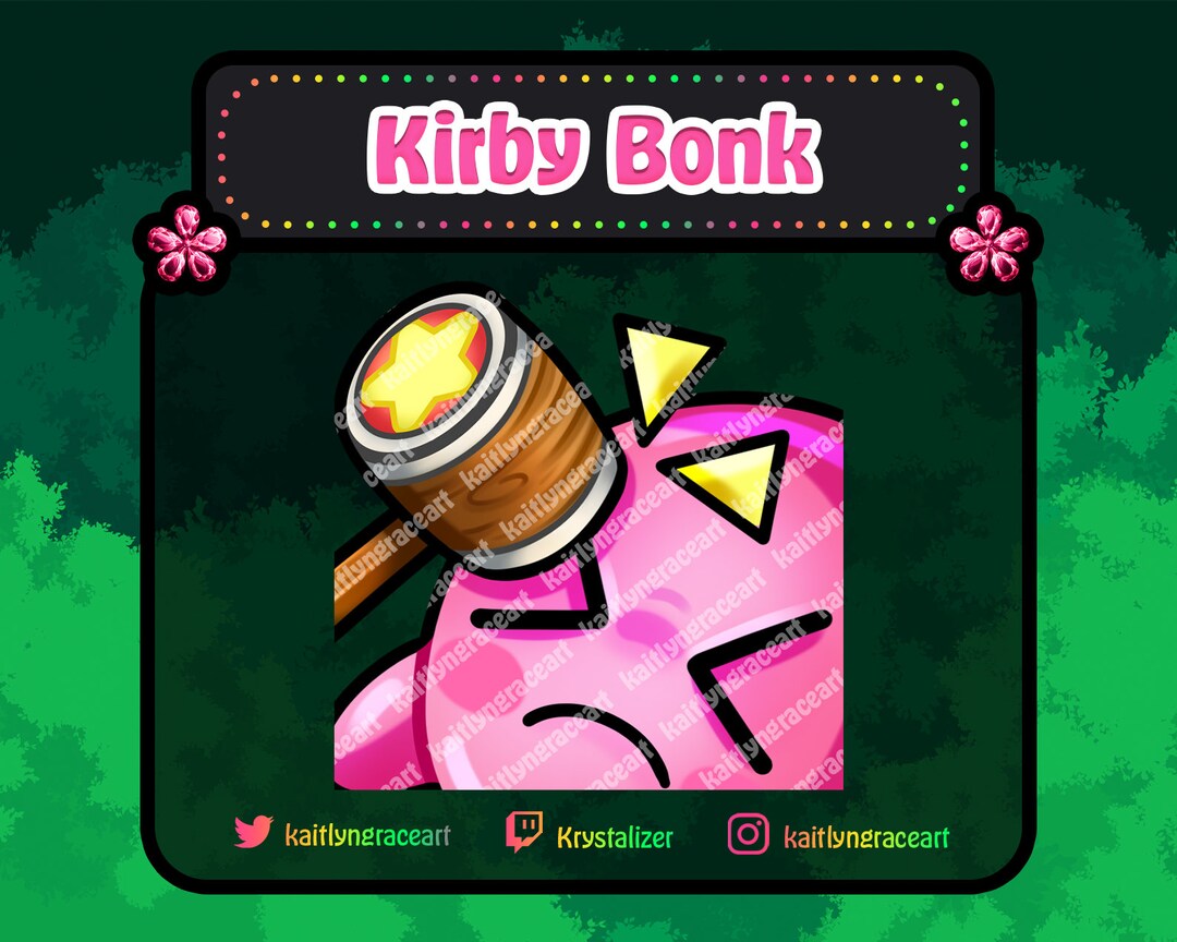 Kirby Bonk Emote / Twitch Emote / Discord Sticker / Cute / Kawaii - Etsy