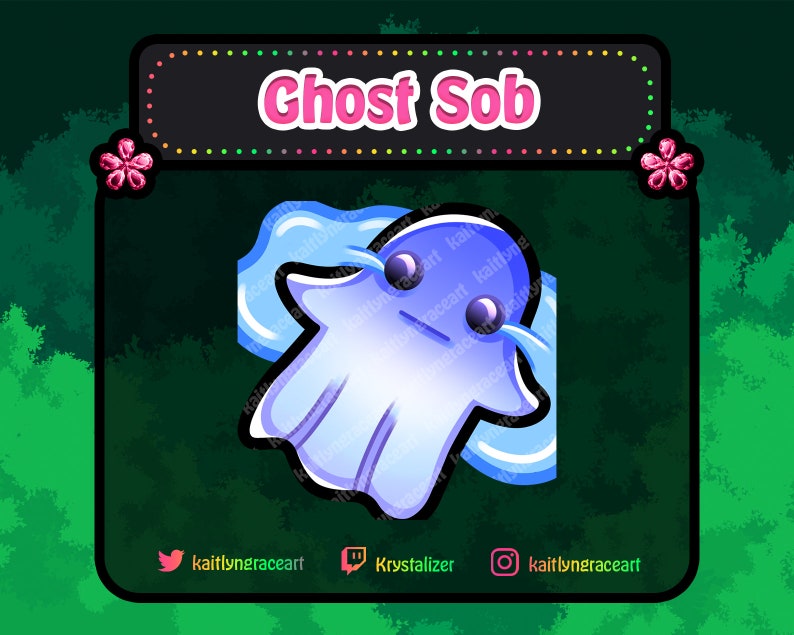 Twitch Emote Ghost Sob / Crying / Discord Sticker / Emote / Cute ...