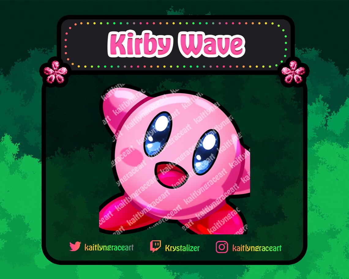 Kirby Waving Emote / Twitch Emote / Discord Sticker / Cute / Kawaii - Etsy
