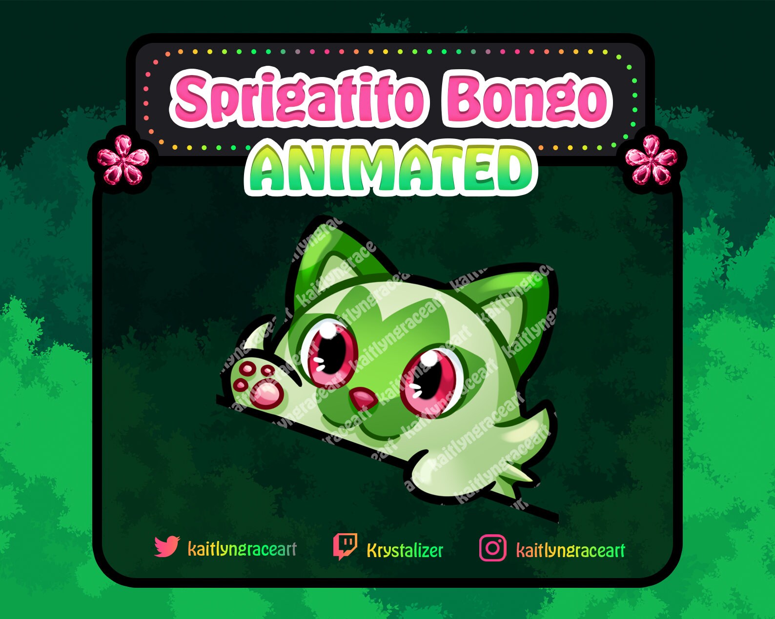 Sprigatito Bongo Animated Twitch Emote / Pokemon / Bongo Cat / Discord ...