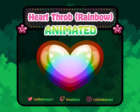 Animated Twitch Emote Rainbow Heart / Heart Throb / Love / - Etsy