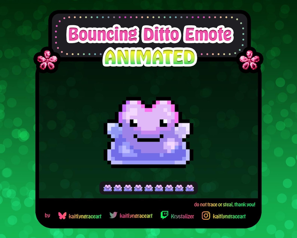Animated Twitch Emote Bouncing Ditto / Pixel Art / Streamer / Cute / Kawaii - Etsy
