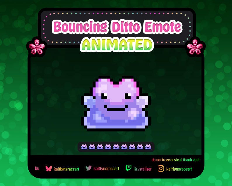 Animated Twitch Emote Bouncing Ditto / Pixel Art / Streamer / Cute ...