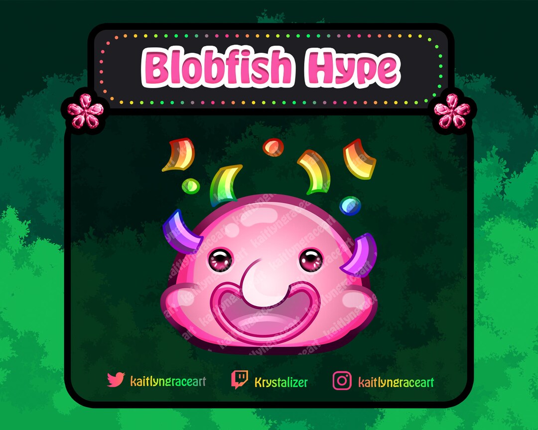 Twitch Emote Blobfish Hype / Cheer / Discord Sticker / Emote / Cute / Kawaii / Streamer Graphics ...