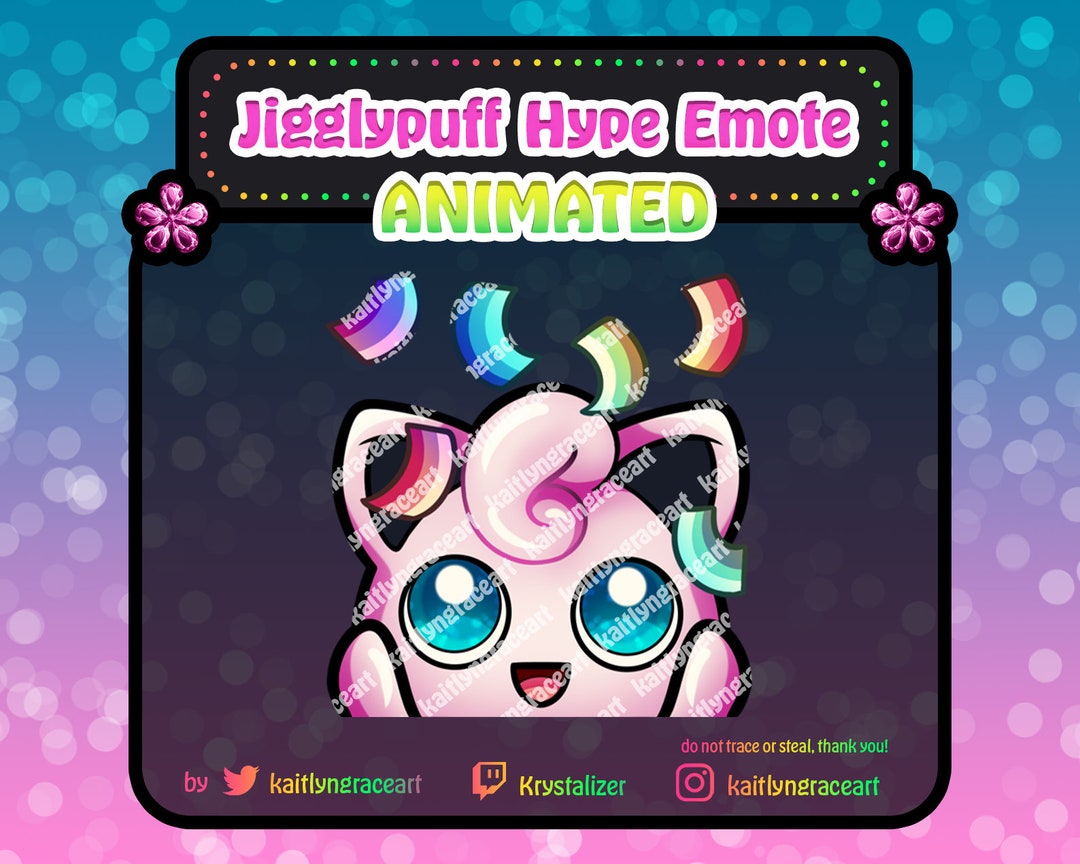 Animated Jigglypuff Hype Emote / Pokemon Confetti Twitch Emote / - Etsy