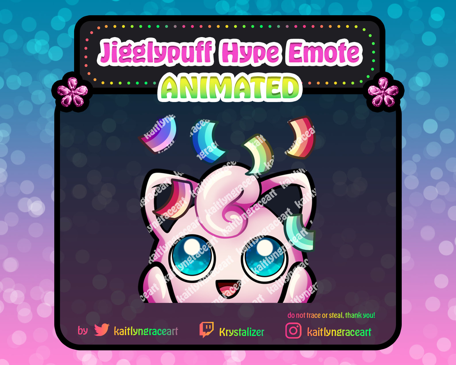 Animated Jigglypuff Hype Emote / Pokemon Confetti Twitch Emote / - Etsy