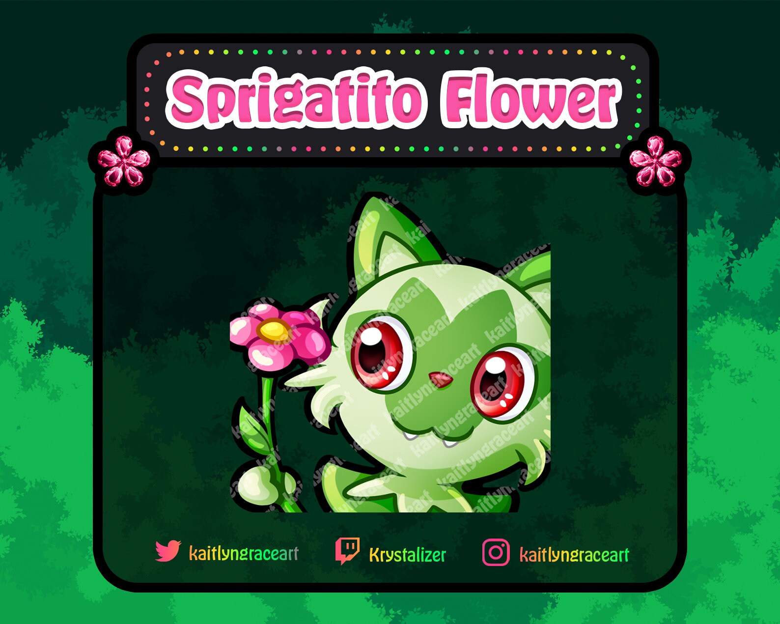 Twitch Emote Sprigatito Flower / Pokémon / Autocollant Discord / Mignon ...
