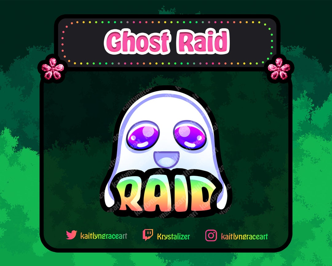 Twitch Emote Ghost Raid / Raid Emote / Discord Sticker / Emote / Cute ...