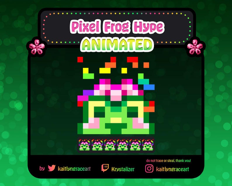 Animated Twitch Emote Frog Hype / Pixel Art / Cute / Kawaii / Streamer ...