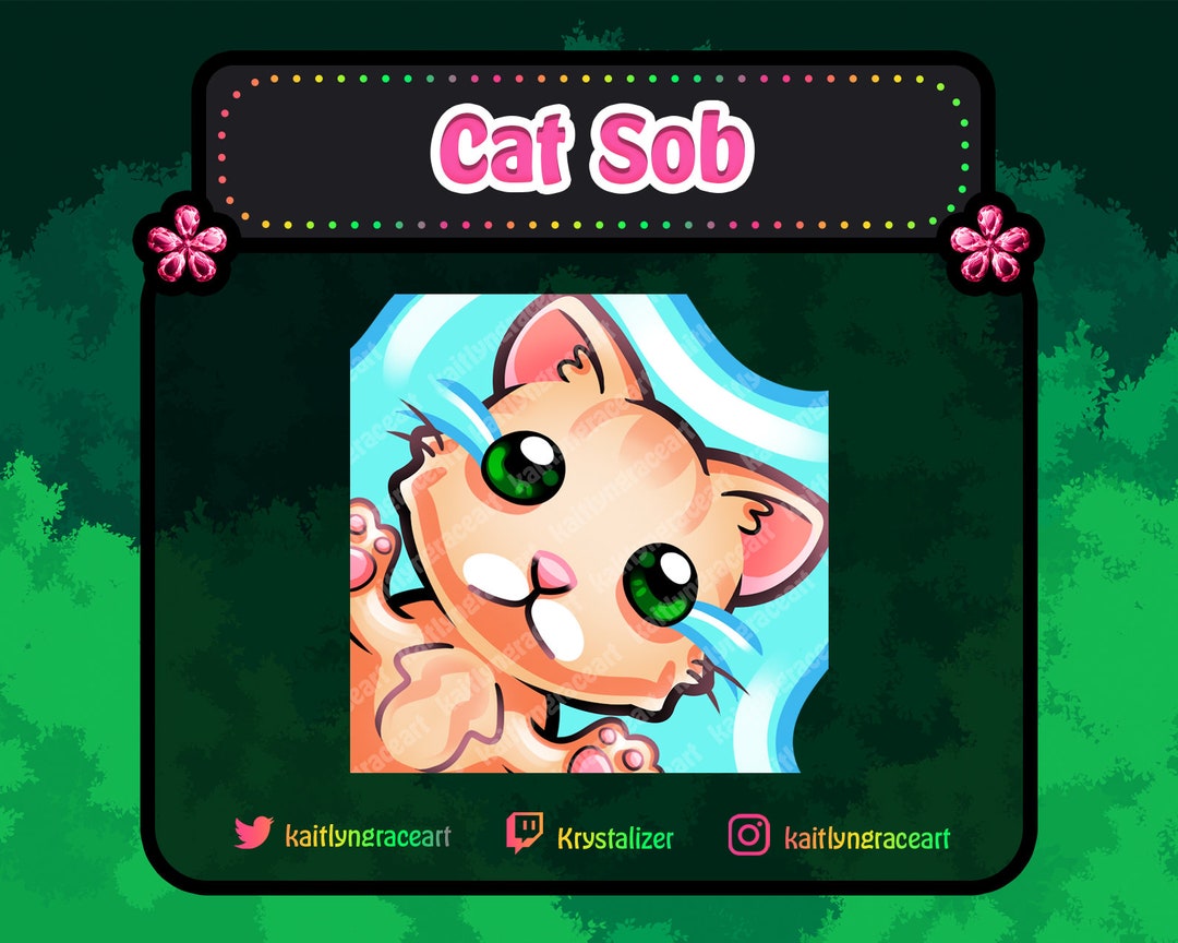 Twitch Emote Cat Sob / Cry / Crying / Sad / Discord Sticker / - Etsy Canada