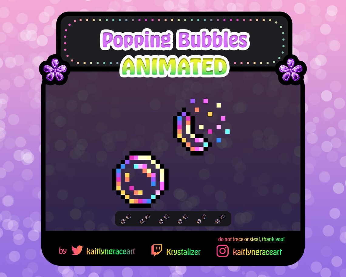 Animated Twitch Emote Popping Bubbles / Pixel Art / Cute / Mermaid ...