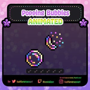 Animated Twitch Emote Popping Bubbles / Pixel Art / Cute / Mermaid ...