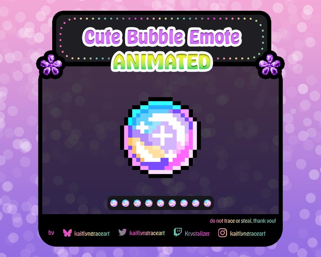 Animated Twitch Emote Cute Bubble Bounce / Pixel Art / Mermaid / Streamer - Etsy