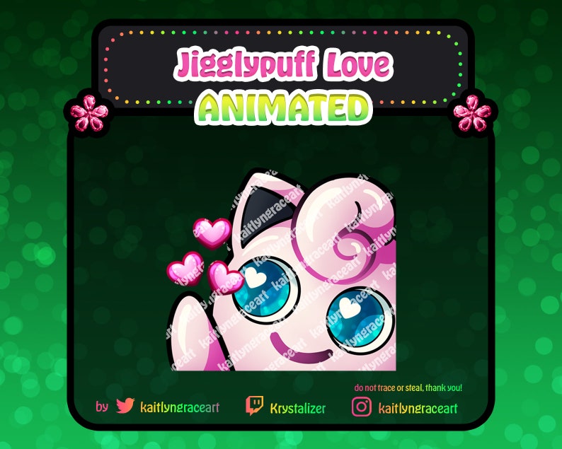 Animated Twitch Emote Jigglypuff / Pokemon / Love / Hearts / Emote ...