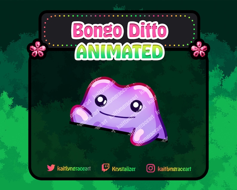 Animated Twitch Emote Bongo Ditto / Pokemon / Discord Sticker / Emote ...